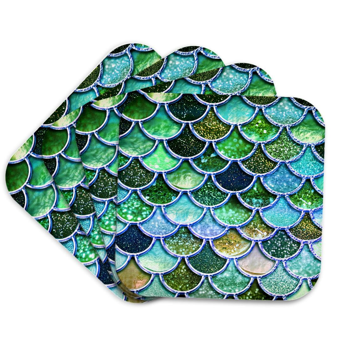 3drose, Image of Trendy Girly Chic Mermaid Scales of Green Blue Metal ...