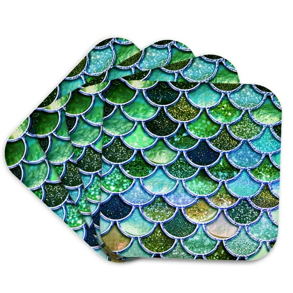 3drose, Image of Trendy Girly Chic Mermaid Scales of Green Blue Metal ...