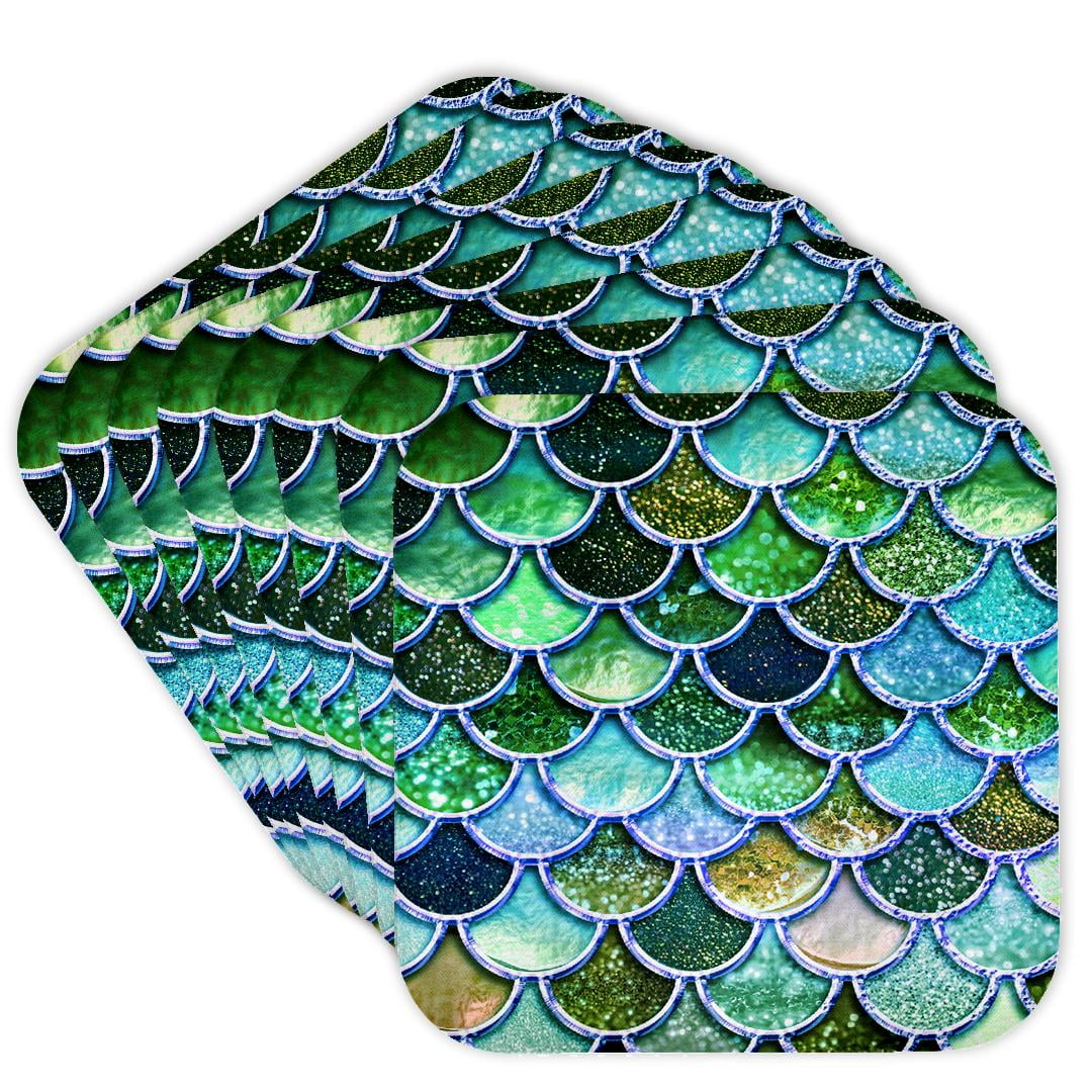 3drose, Image of Trendy Girly Chic Mermaid Scales of Green Blue Metal ...
