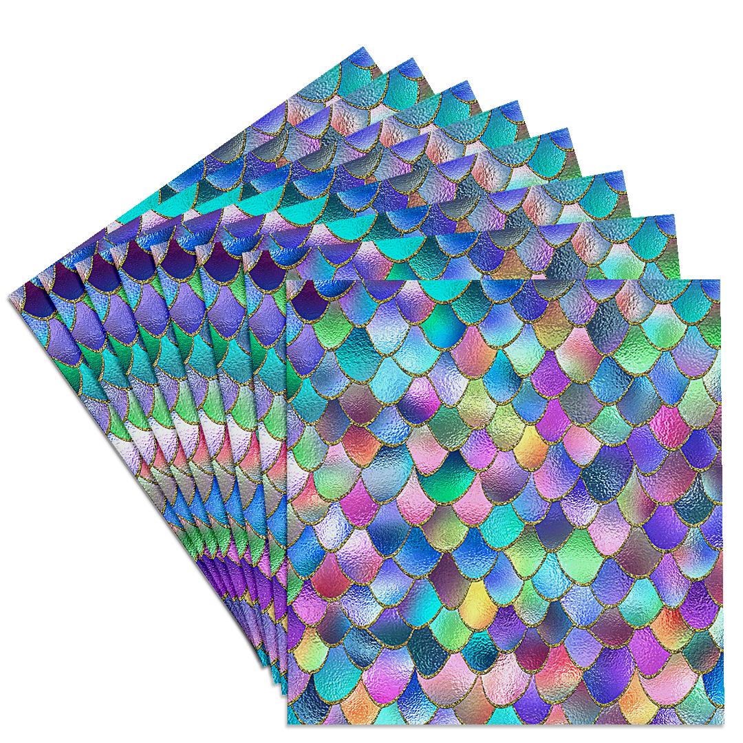 3drose, Image of Trendy Girly Chic Mermaid Scales of Rainbow Metal Fish ...