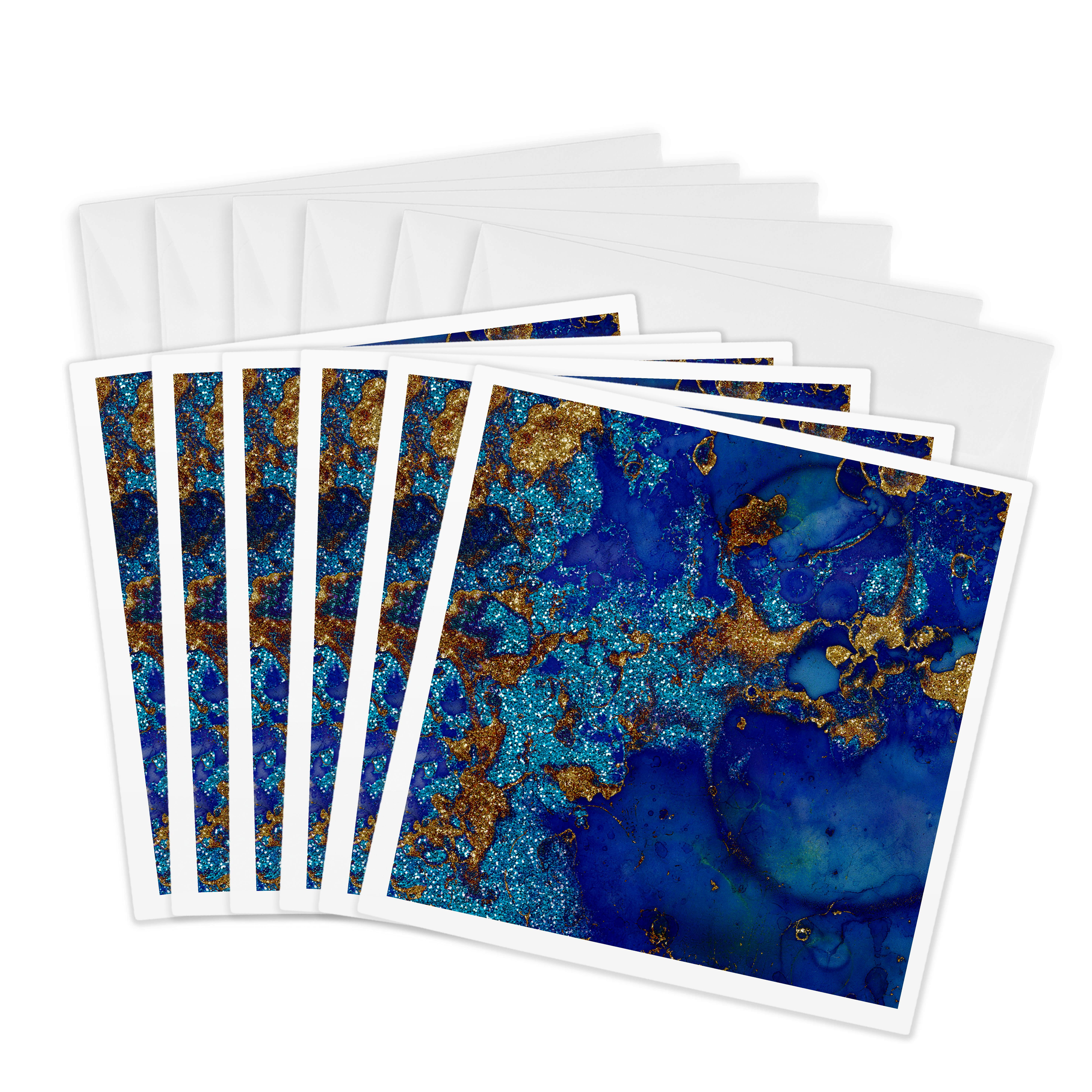 3drose, Image of Trendy Indigo Blue and Glitter Ink Metal Marble Agate ...