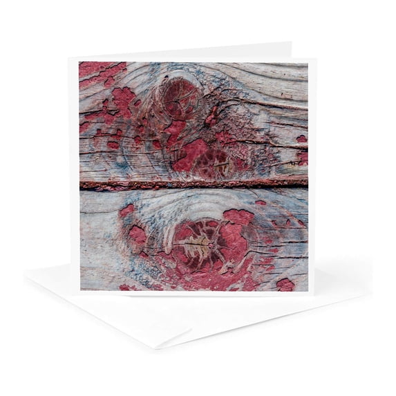 3drose, Image of Two Grunge Rough Wooden Planks, Three Knots, Old Red ...