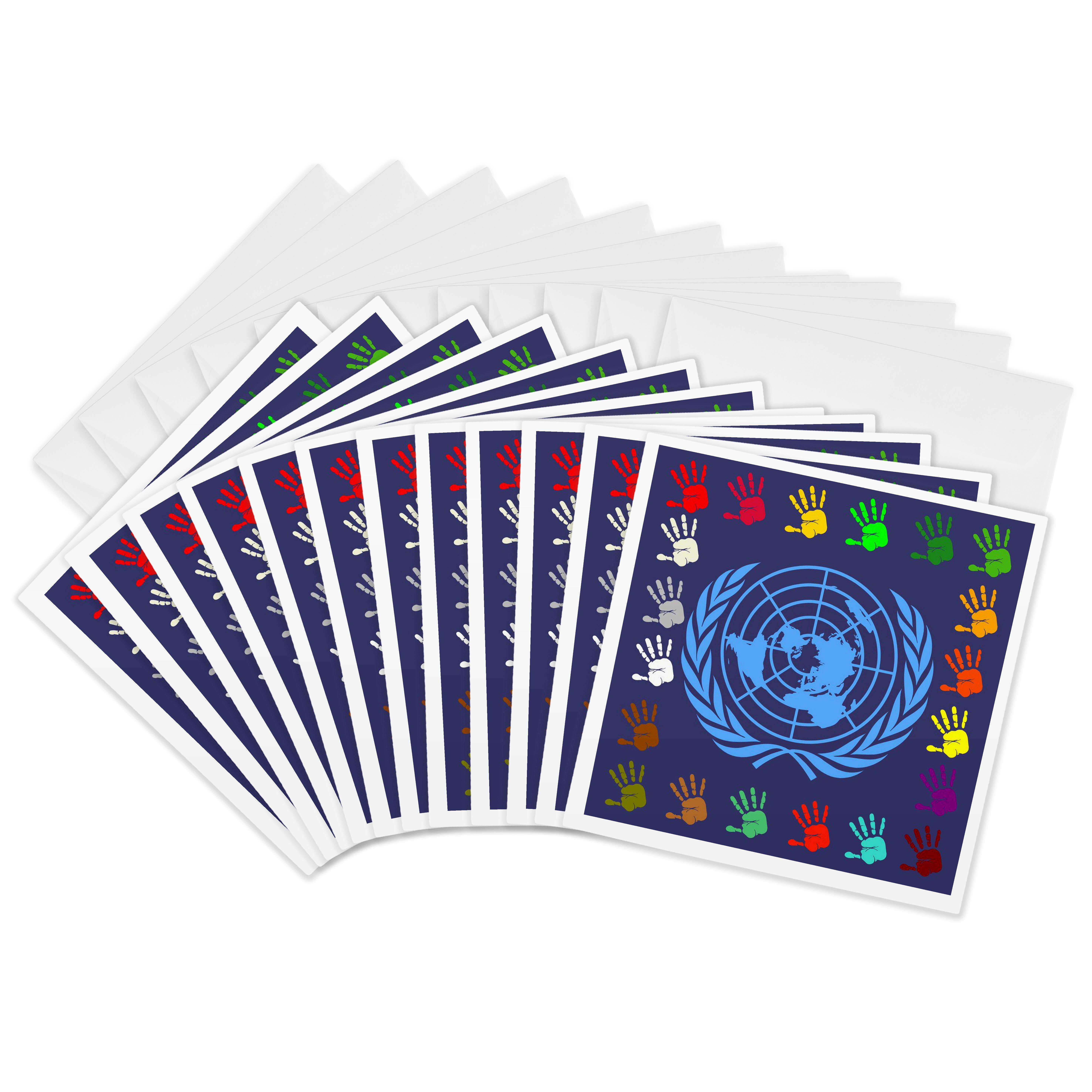 3drose, Image of United Nations Day with Colored Handprints, 12 ...
