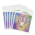 3drose, Image of Watercolor Floral Cowskull on Gradient Blue and Pink ...