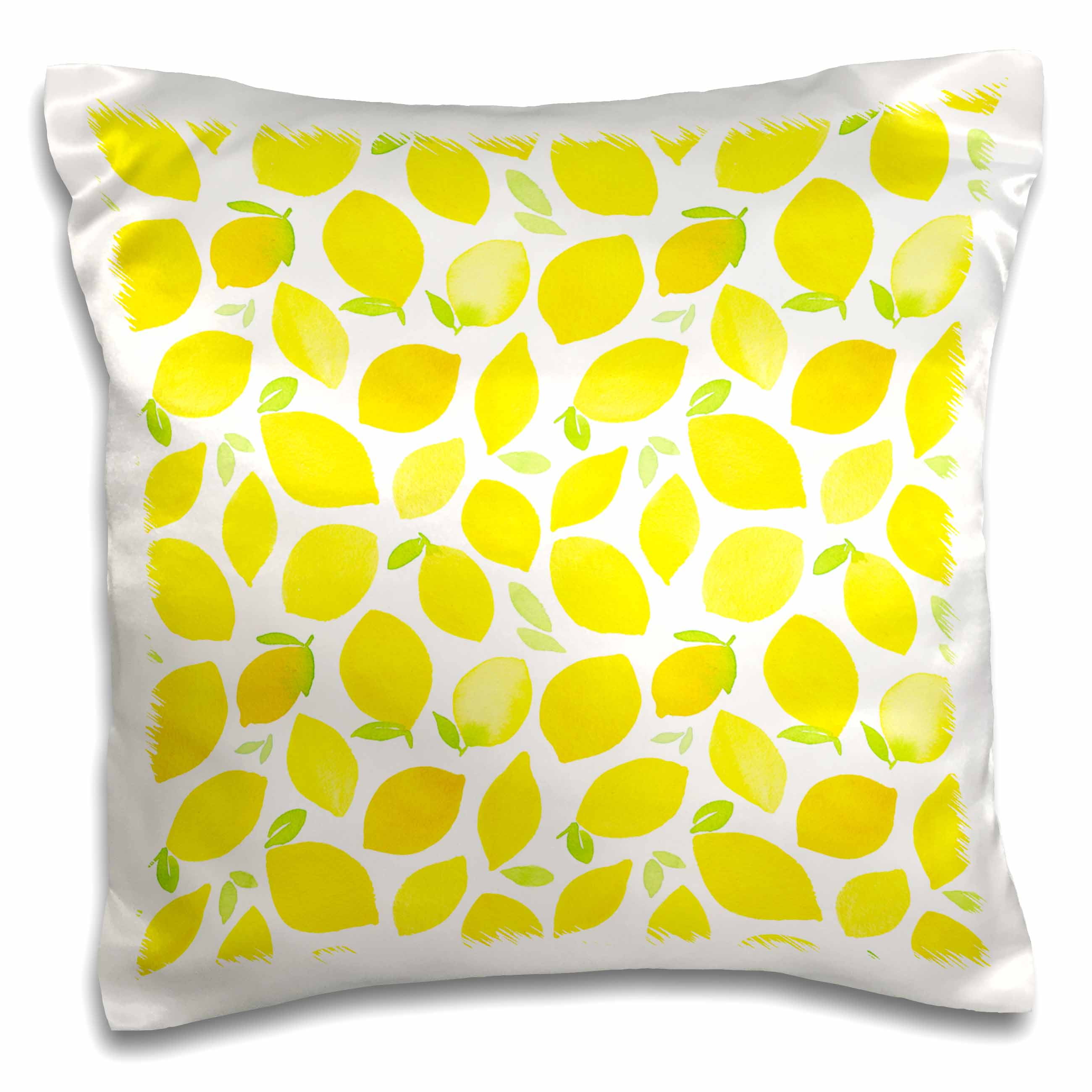 3drose, Image of Watercolor Lemon Pattern, 16x16 inch Pillow Case ...