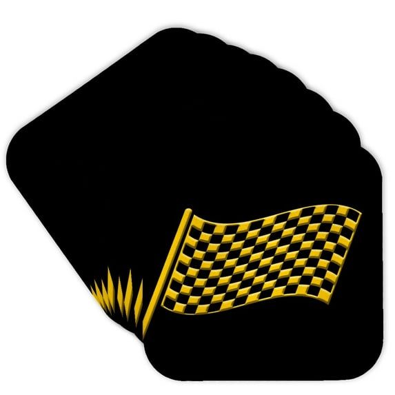 3drose, Image of Waving Checkered Motor Races Flag. Yellow, Black Charm ...