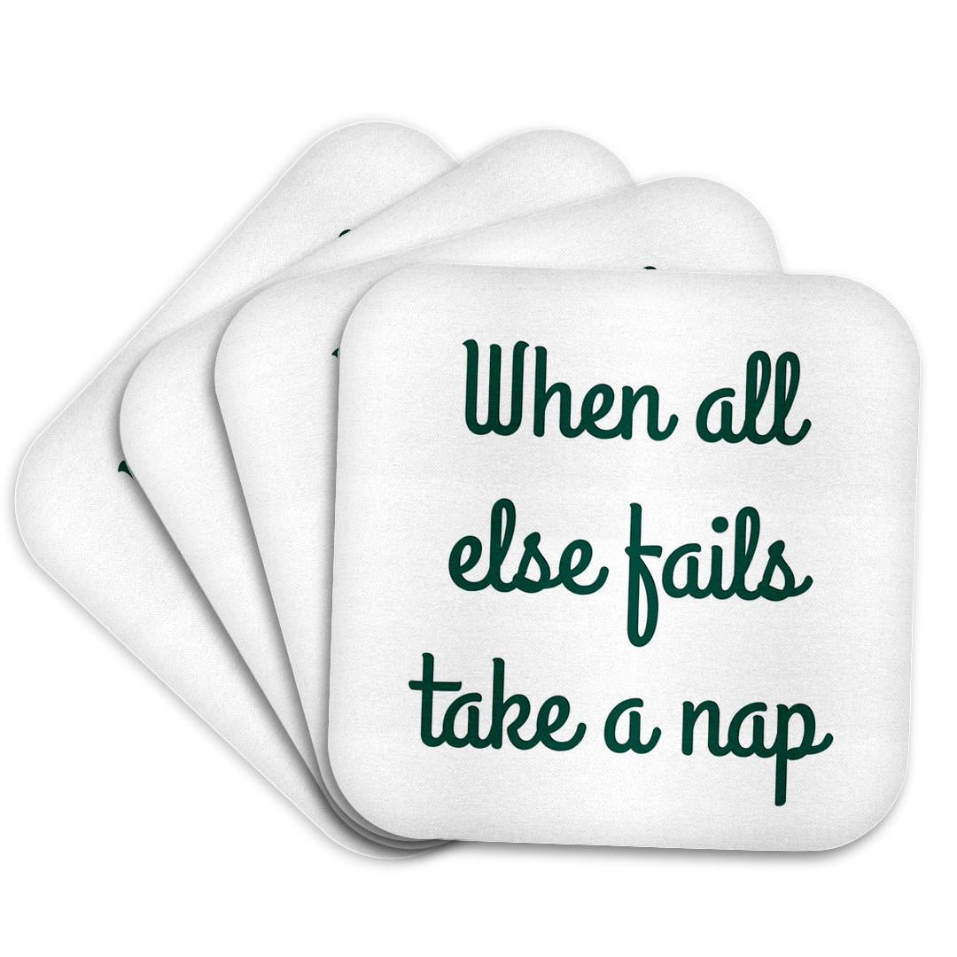 3drose, Image of When All Else Fails Take a Nap Quote, Set of 4 ...