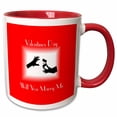 3drose, Image of Will You Marry Me Ring Silhouette on Red, 11oz Two ...