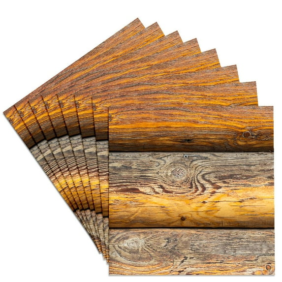 3drose, Image of Wood Trunks of a Log Cabin Wall. Orange Color. Wood ...