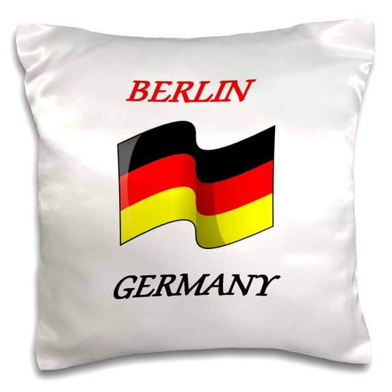3drose, Image of Words Berlin Germany with Flag, 16x16 inch Pillow Case ...