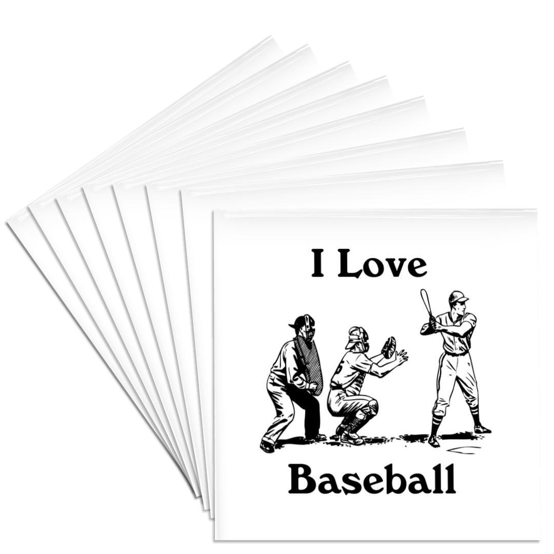 3drose, Image of Words I Love Baseball in Black and White Hitter ...