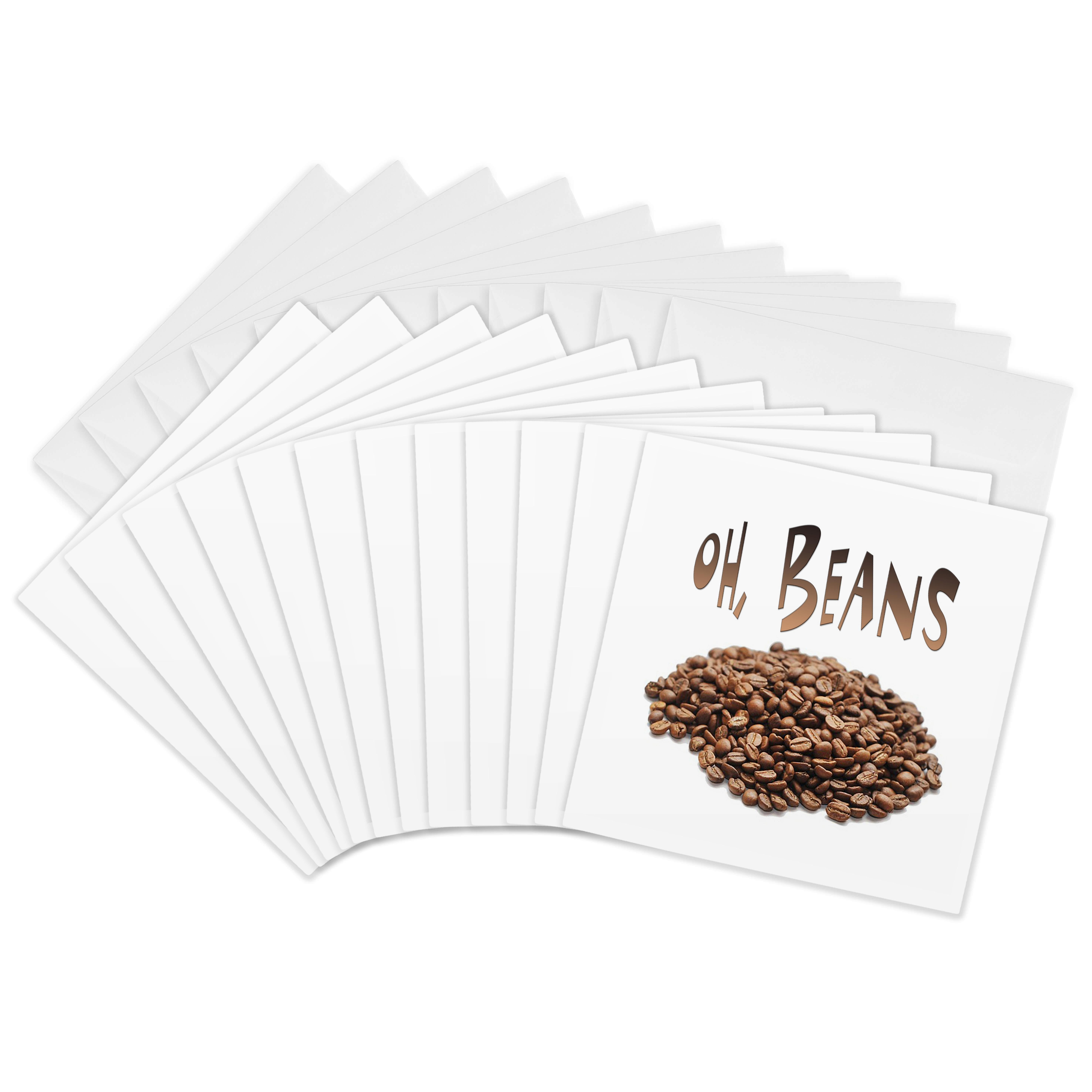 3drose, Image of Words Oh Beans with Coffee Beans Picture, 12 Greeting ...