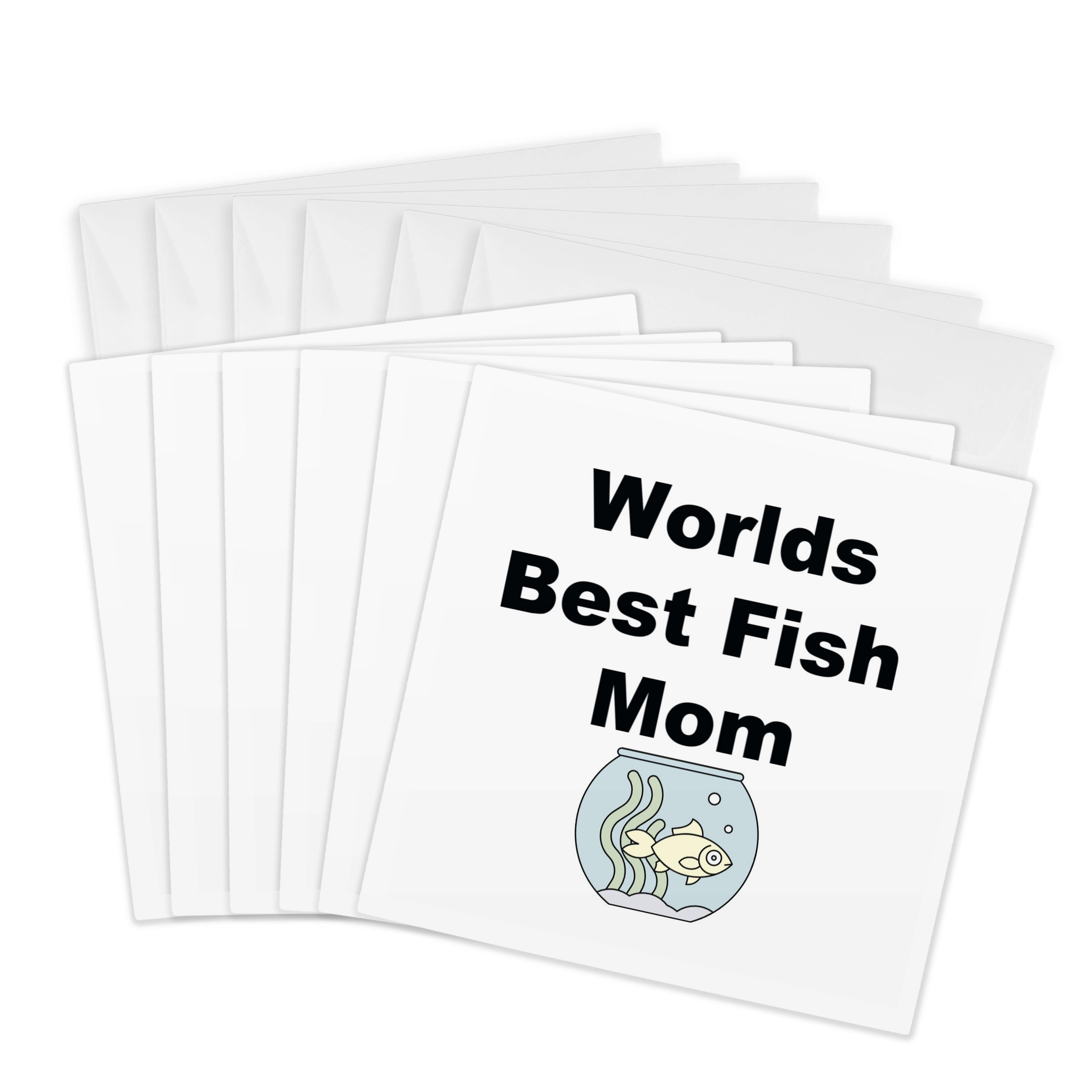 3drose, Image of Worlds Best Fish Mom, 6 Greeting Cards with Envelopes ...
