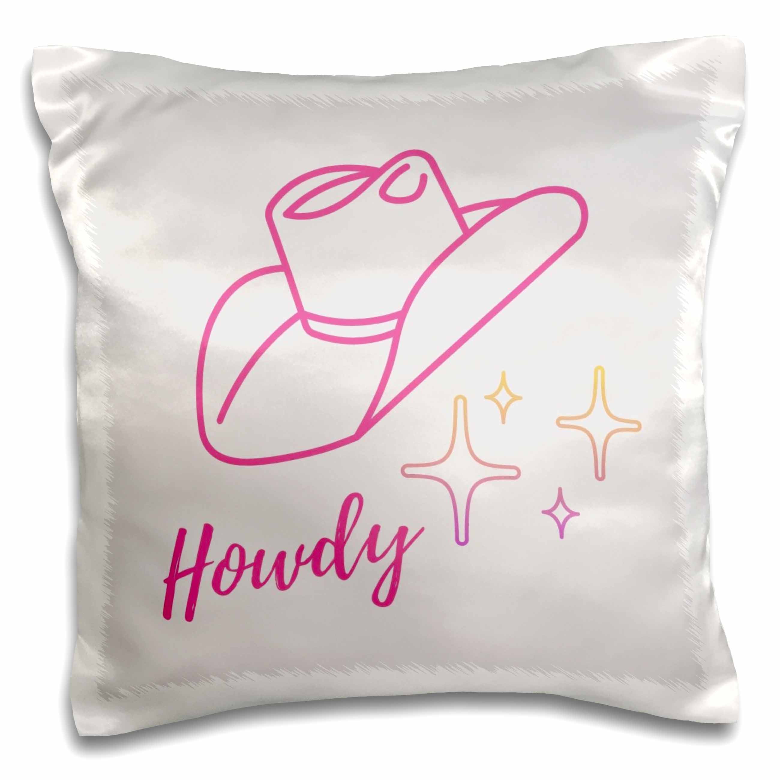 3drose, Image of a Cowboy Hat with Text of Howdy, 16x16 inch Pillow ...