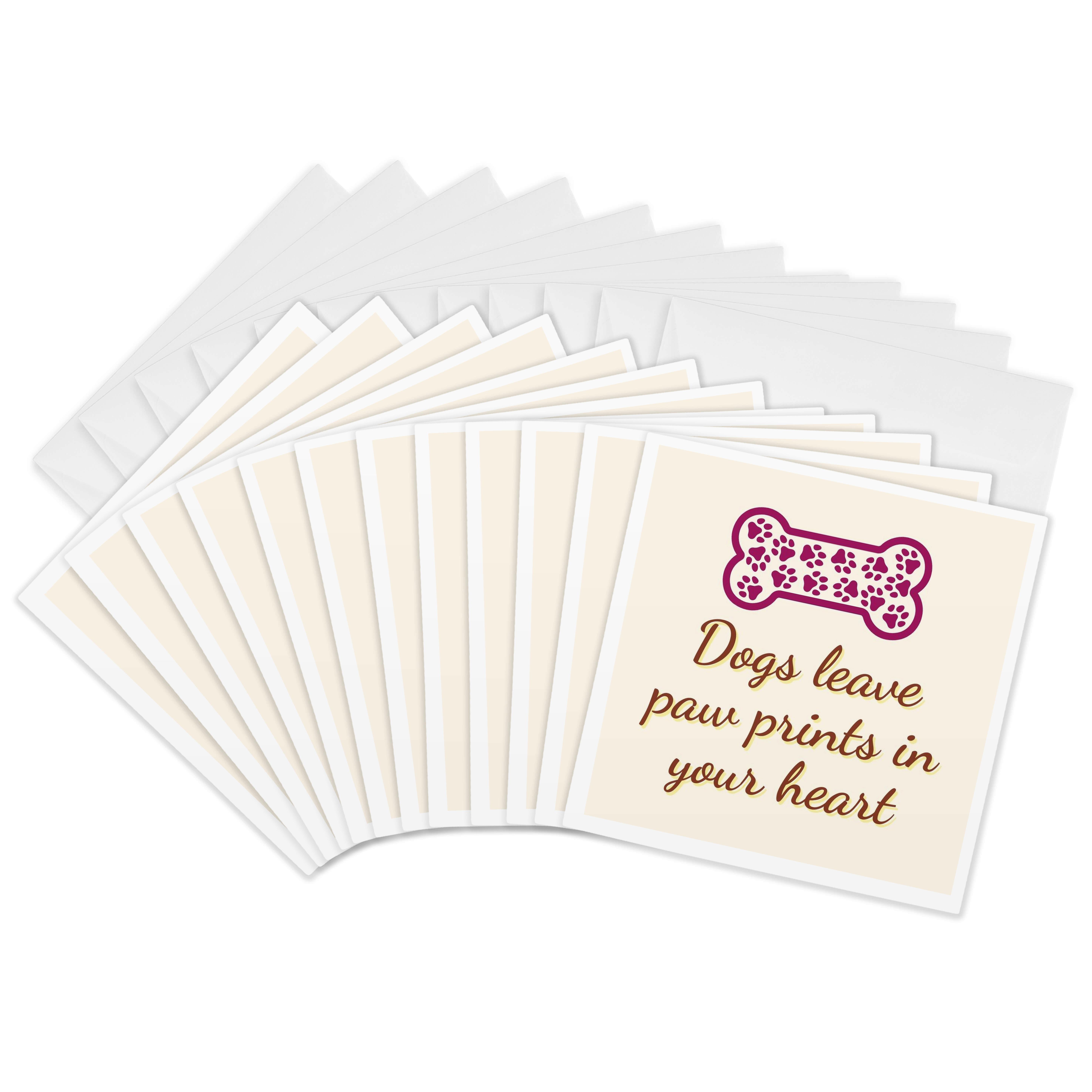 3drose, Image of a Dog Bone with Text, 12 Greeting Cards with Envelopes ...
