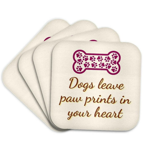 3drose, Image of a Dog Bone with Text, Set of 4 Coasters - Cork ...