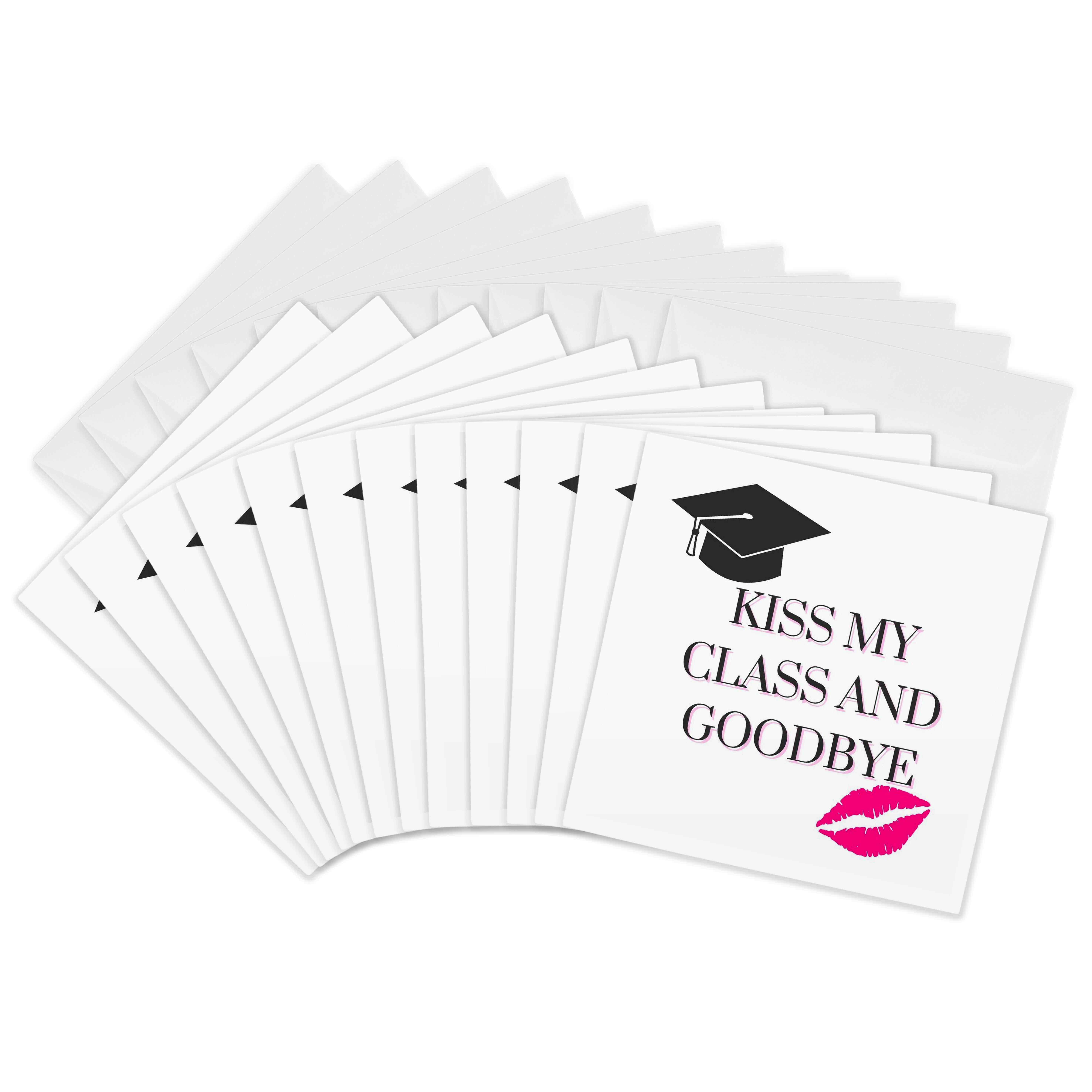 3drose, Image of a Graduation Cap with Text, 12 Greeting Cards with ...