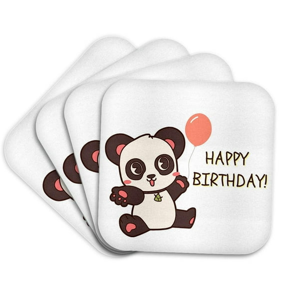 3drose, Image of a Panda with Balloon and Text of Happy Birthday, Set ...