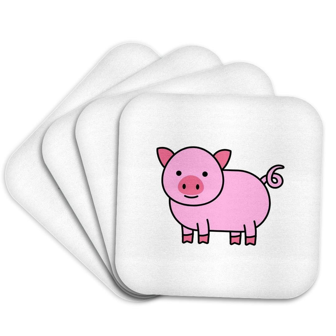 3drose, Image of a Pig, Set of 4 Coasters - Cork - Walmart.com