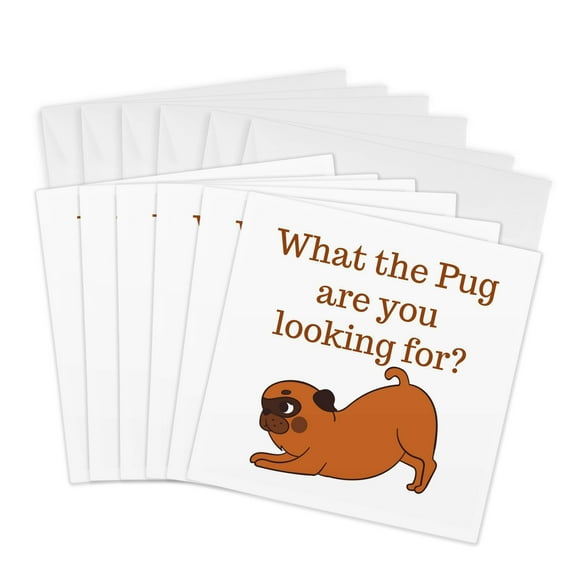 3drose, Image of a Playful Dog with a Text, 6 Greeting Cards with ...