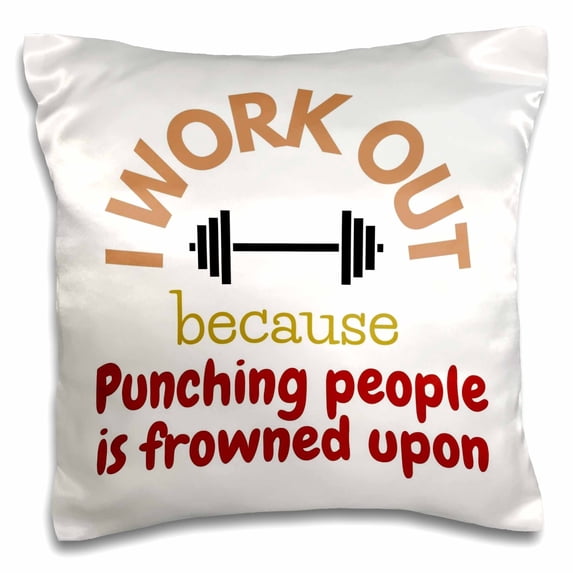 3drose, Image of a Weight Lifting with Funny Text, 16x16 inch Pillow ...