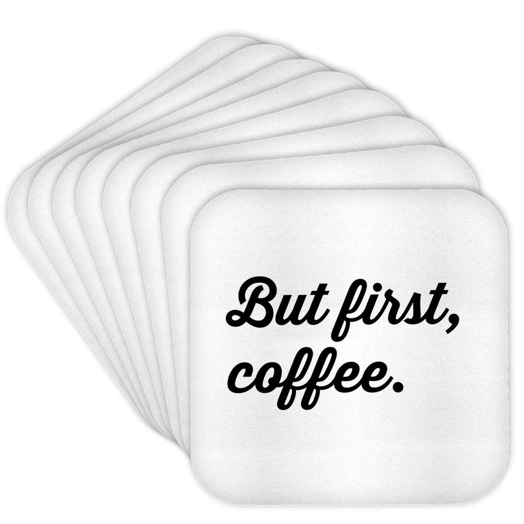 3drose, Image of but First Coffee Quote, Set of 8 Coasters - Soft ...