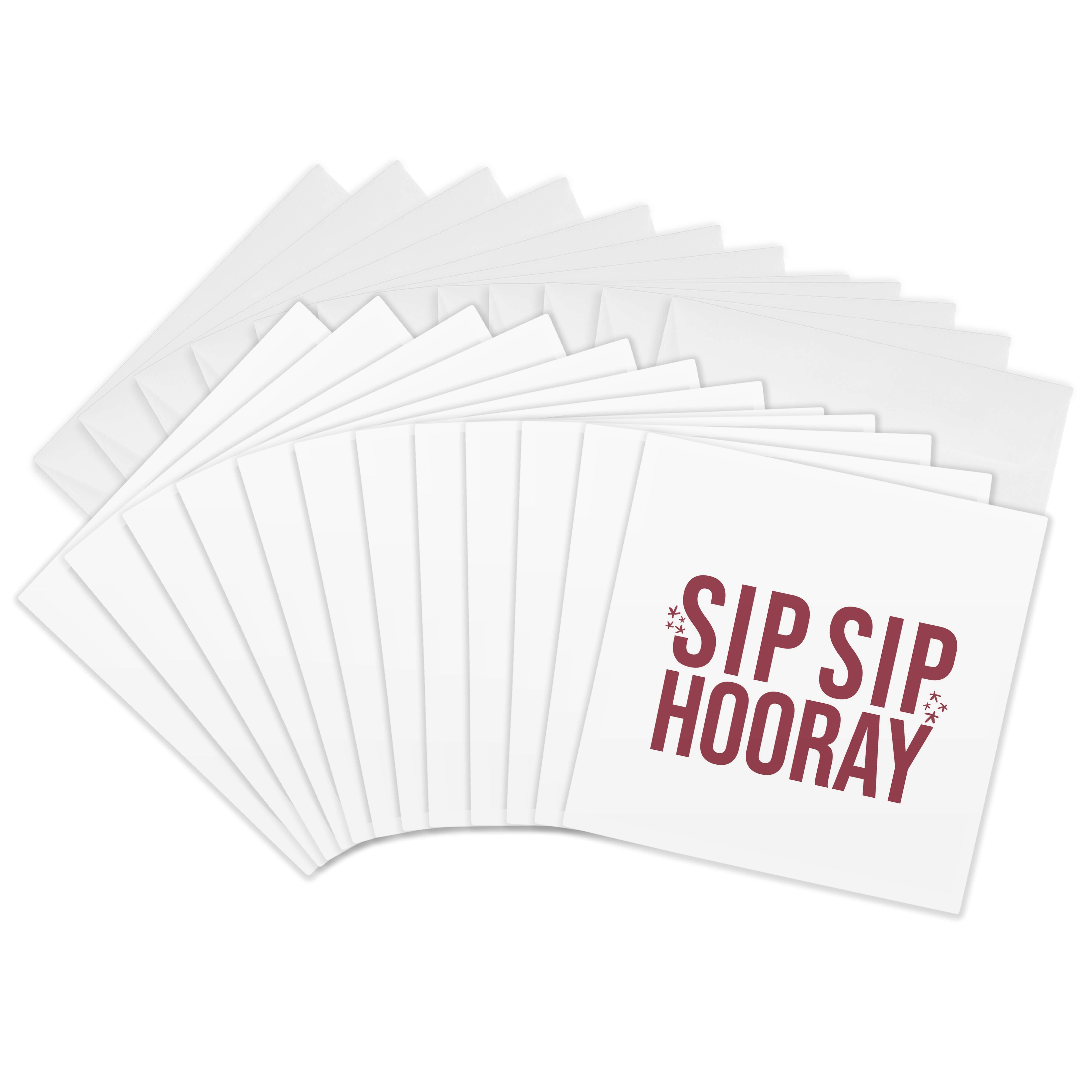 3drose, Image of the Phrase Sip Sip Hooray, 12 Greeting Cards with ...