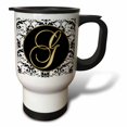 3drose, Image of the Script Letter G in Black White and Gold, 14oz ...
