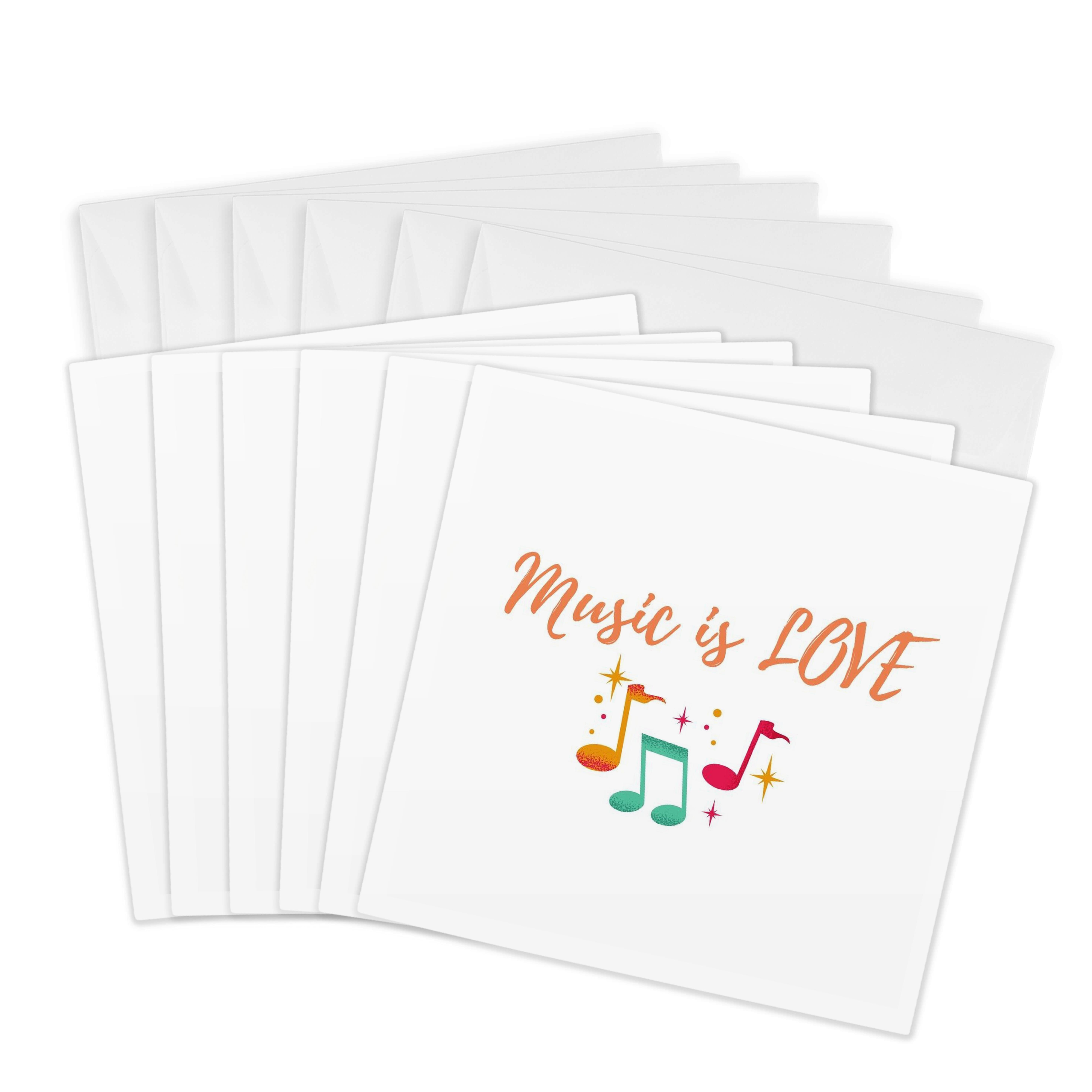 3drose, Image of the Words Music Is Love with Music Noted, 6 Greeting ...