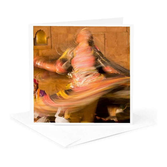 3drose, India, Rajasthan, Jaipur, Folk Dancer., 1 Greeting Card with ...