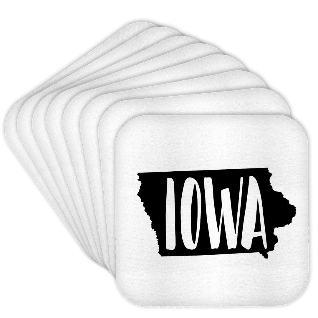 3drose, Iowa Written Inside the State. White Background., Set of 8 ...