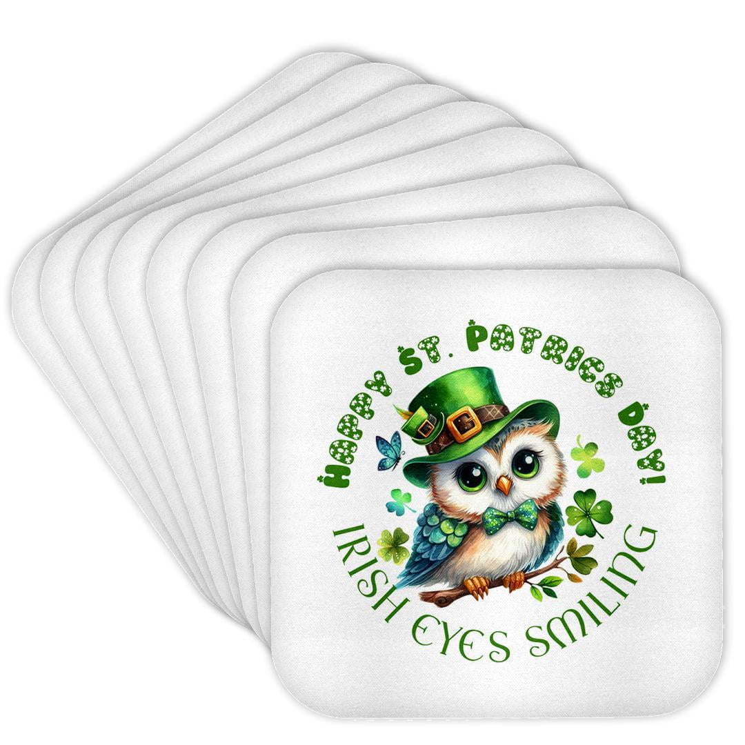 3drose, Irish Eyes Smiling. Adorable Owl in Green Hat. St. Patricks Day ...