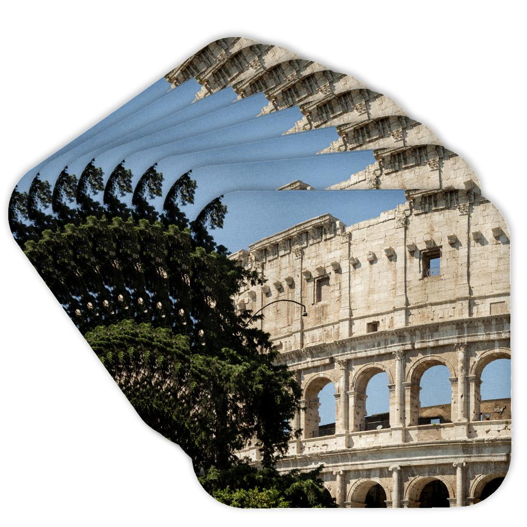 3drose, Italy, Rome. the Colosseum, Exterior., Set of 8 Coasters - Soft ...