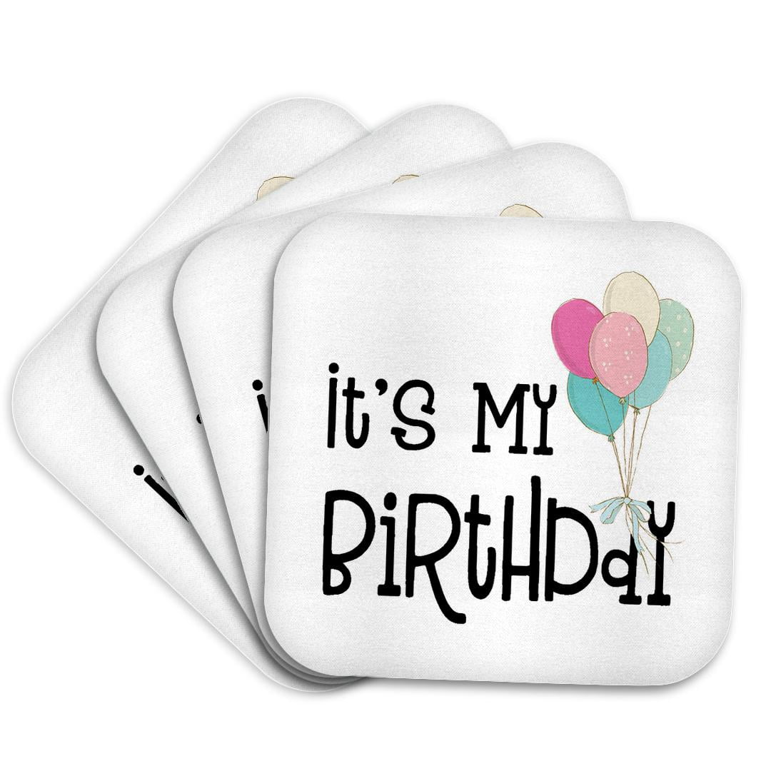 3drose, Its My Birthday, Set of 4 Coasters - Cork - Walmart.com