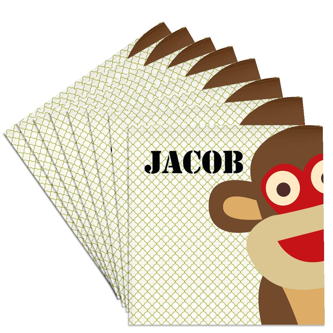 3drose, Jacob Boys Name Monkey, Set of 8 Ceramic Tile Coasters ...