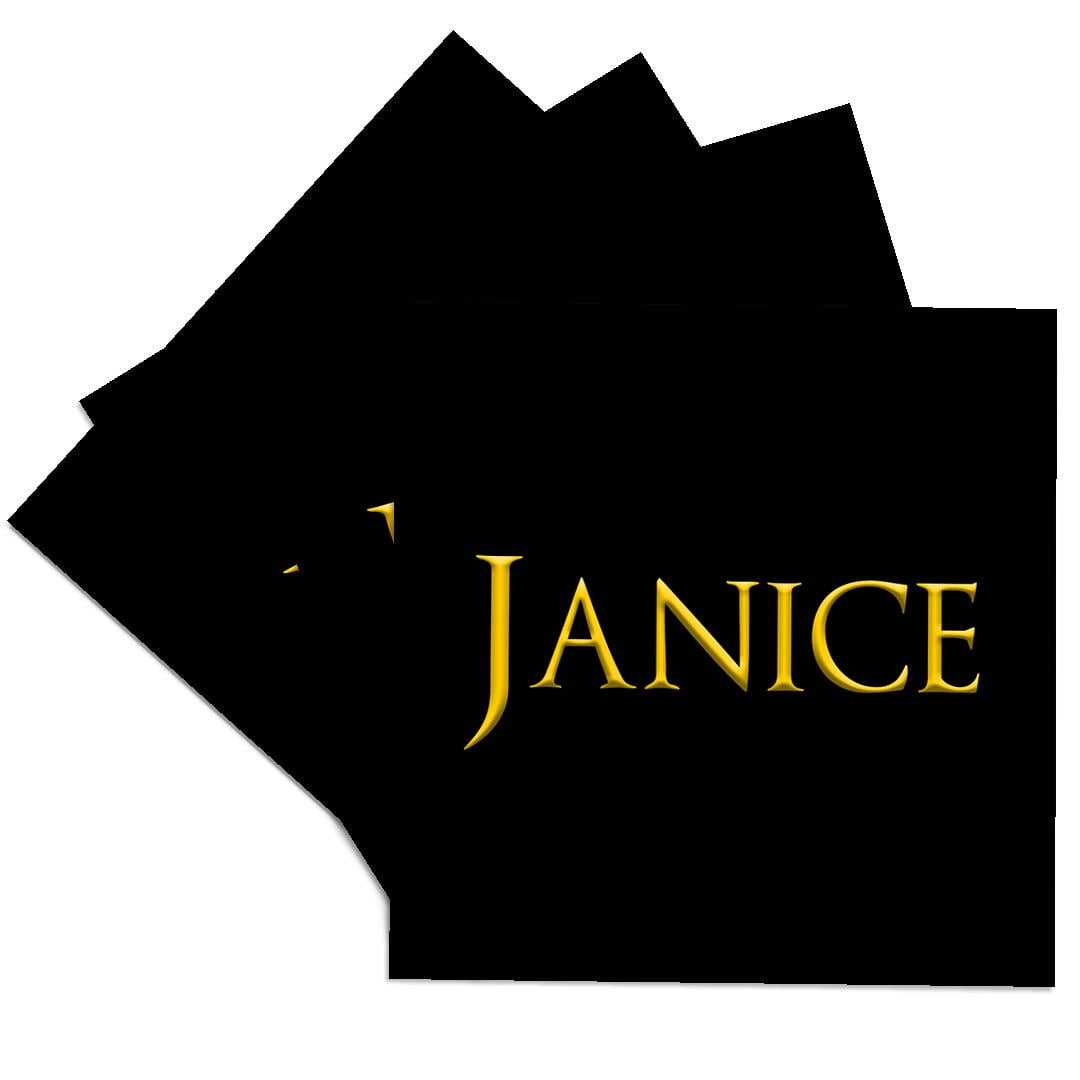 3drose, Janice Widespread Lady Name in the America. Yellow on Black ...