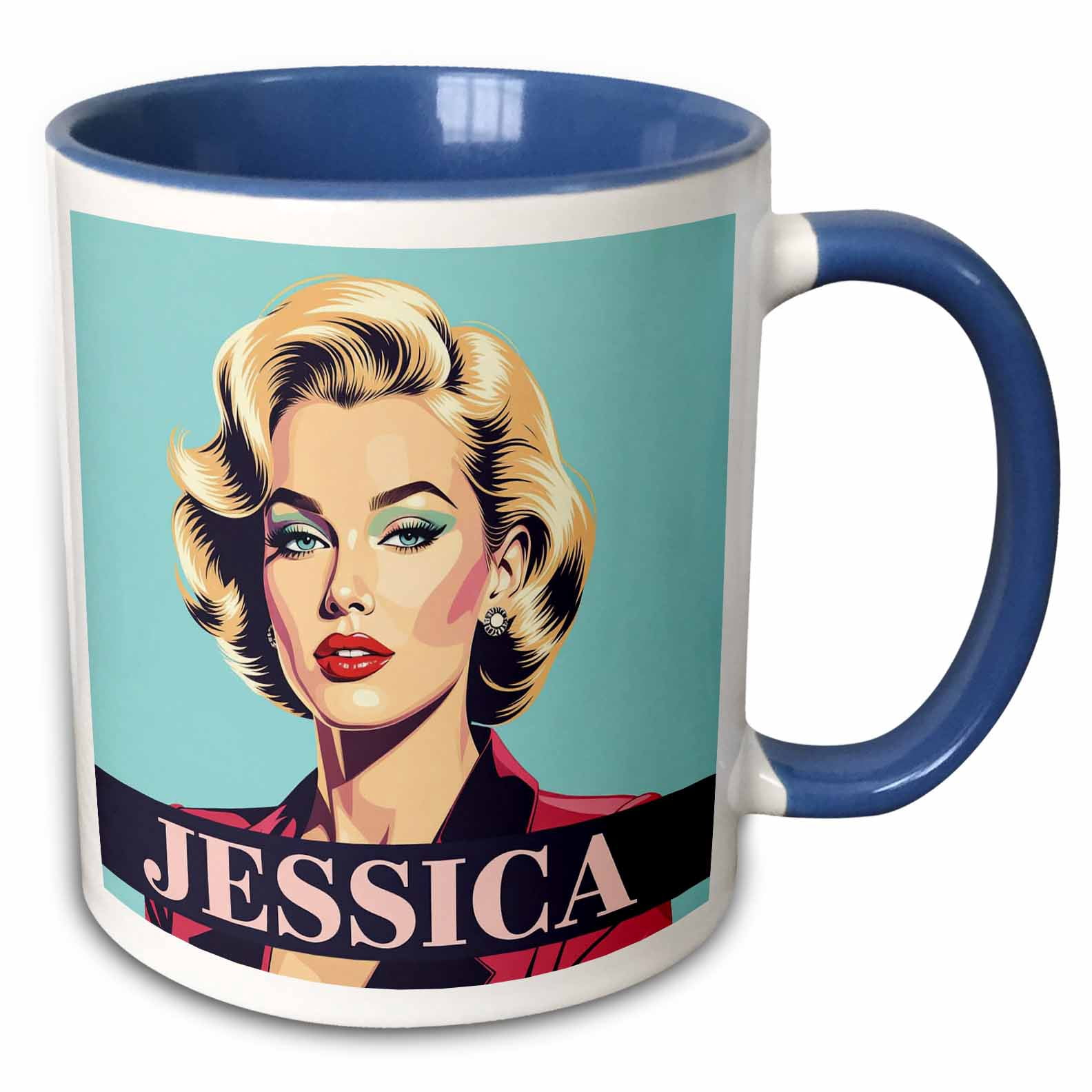 3drose, Jessica Woman Name. Retro Pop Art-style Beauty. Elegant Gift ...