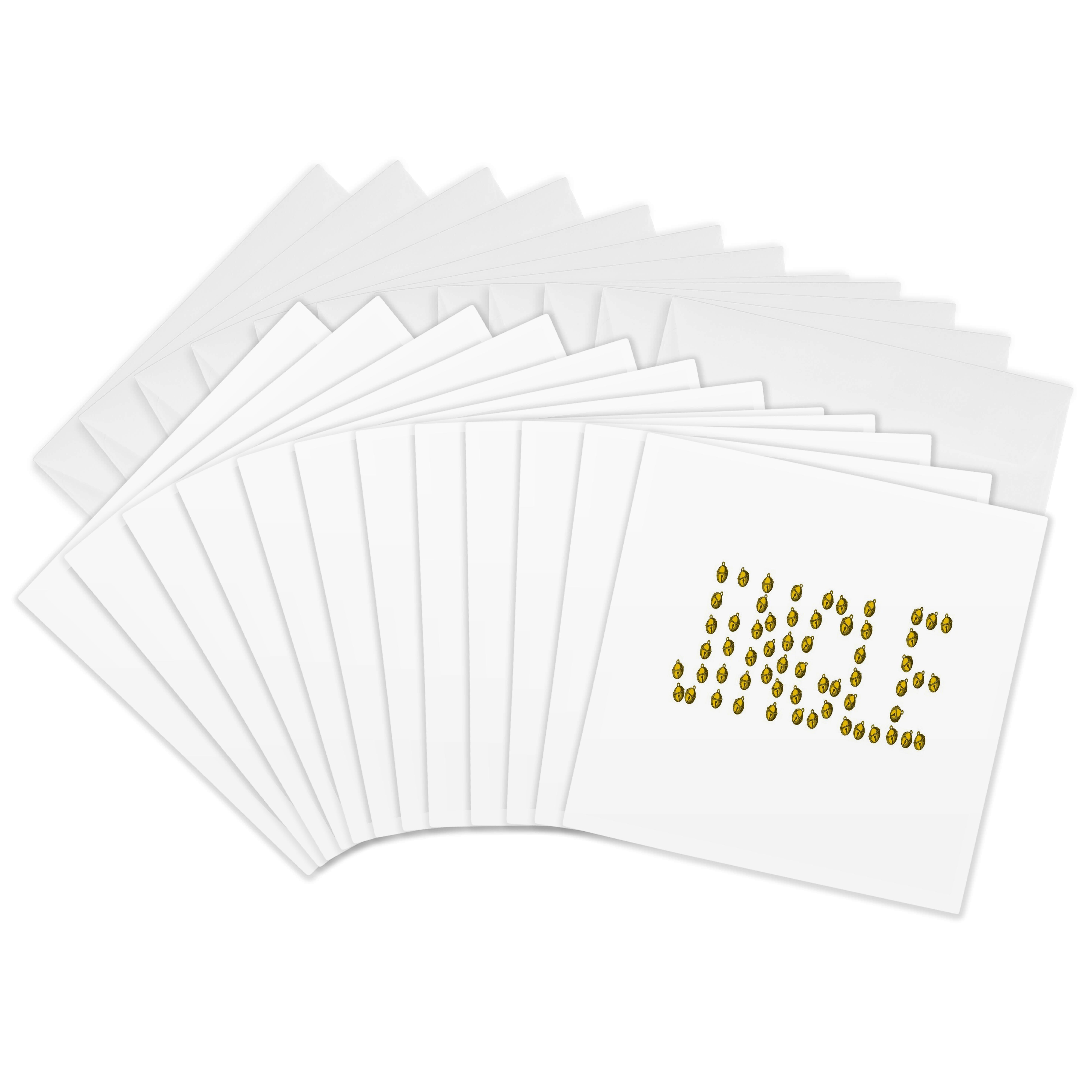 3drose, Jingle Text Written in Crotal or Pellet Bells, 12 Greeting ...