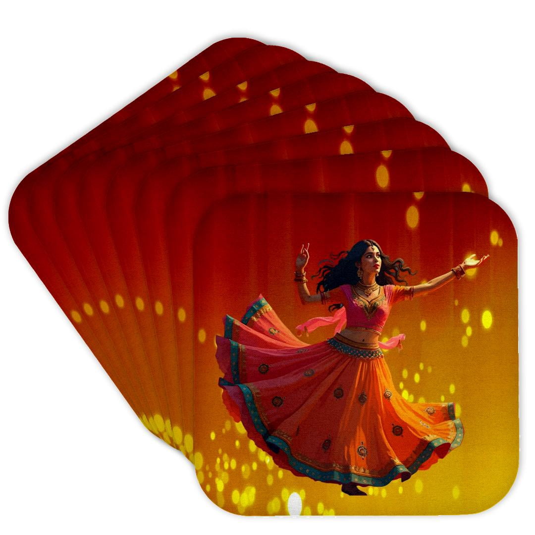 3drose, Kathak Diwali Indian Dance Festival of Lights, Set of 8 ...