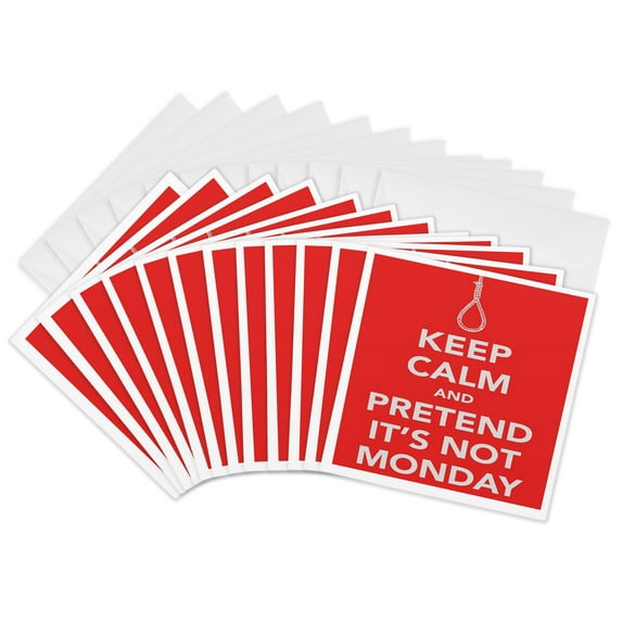 3drose, Keep Calm and Pretend Its Not Monday, 12 Greeting Cards with ...