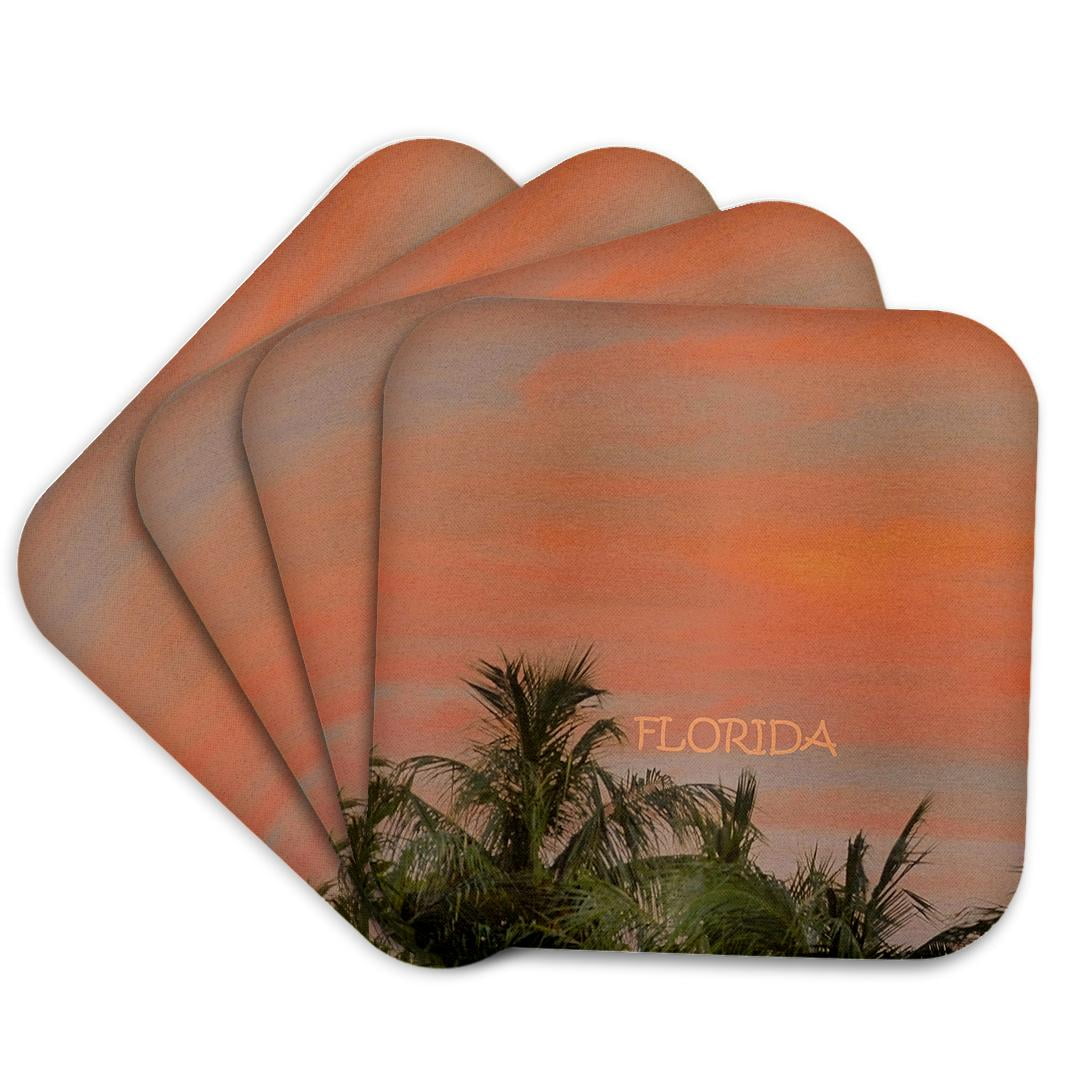 3drose, Key West Sunset, Set of 4 Coasters - Cork - Walmart.com