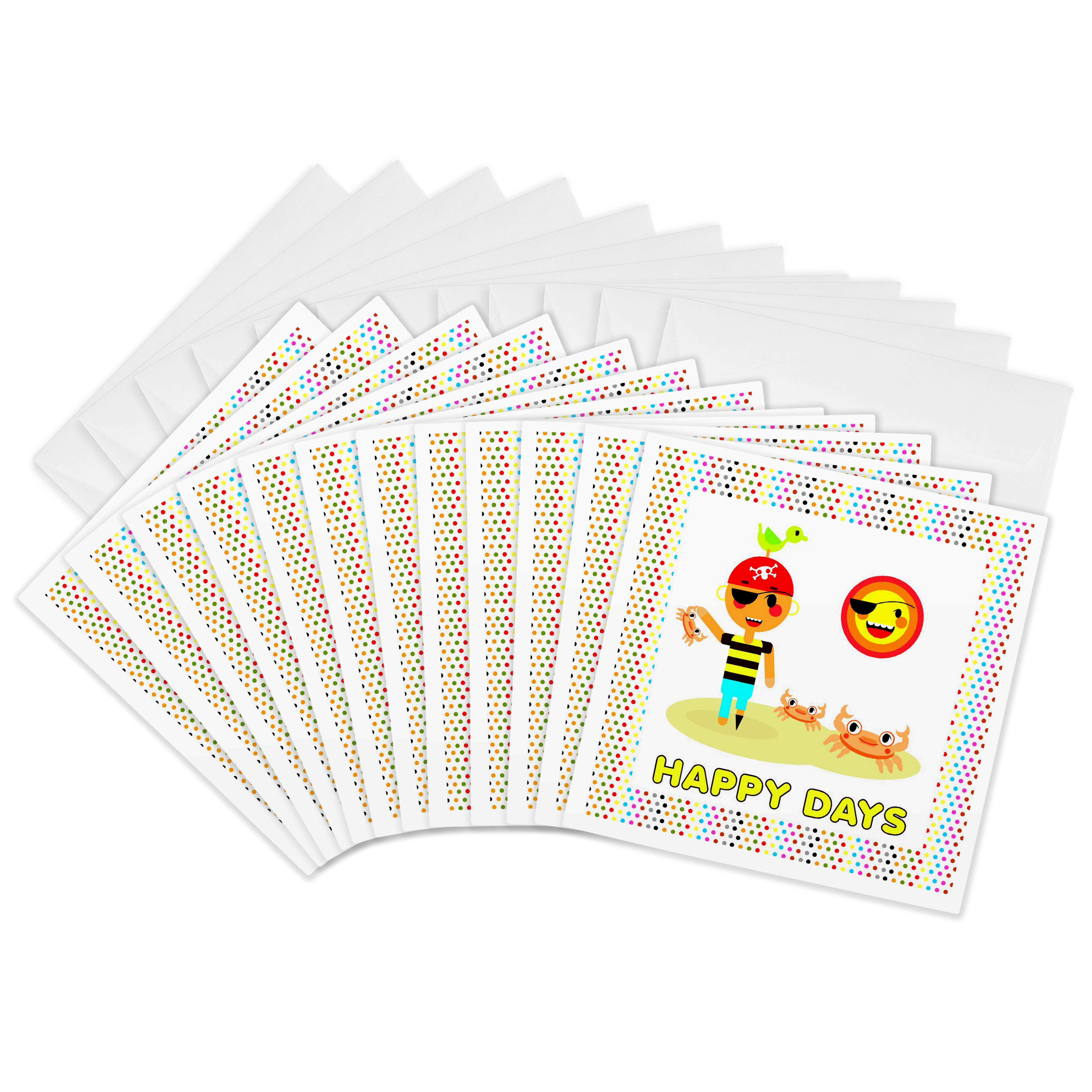 3drose, Kid Pirate Plays with Cute Crabs and Polkadots Frame, 12 ...