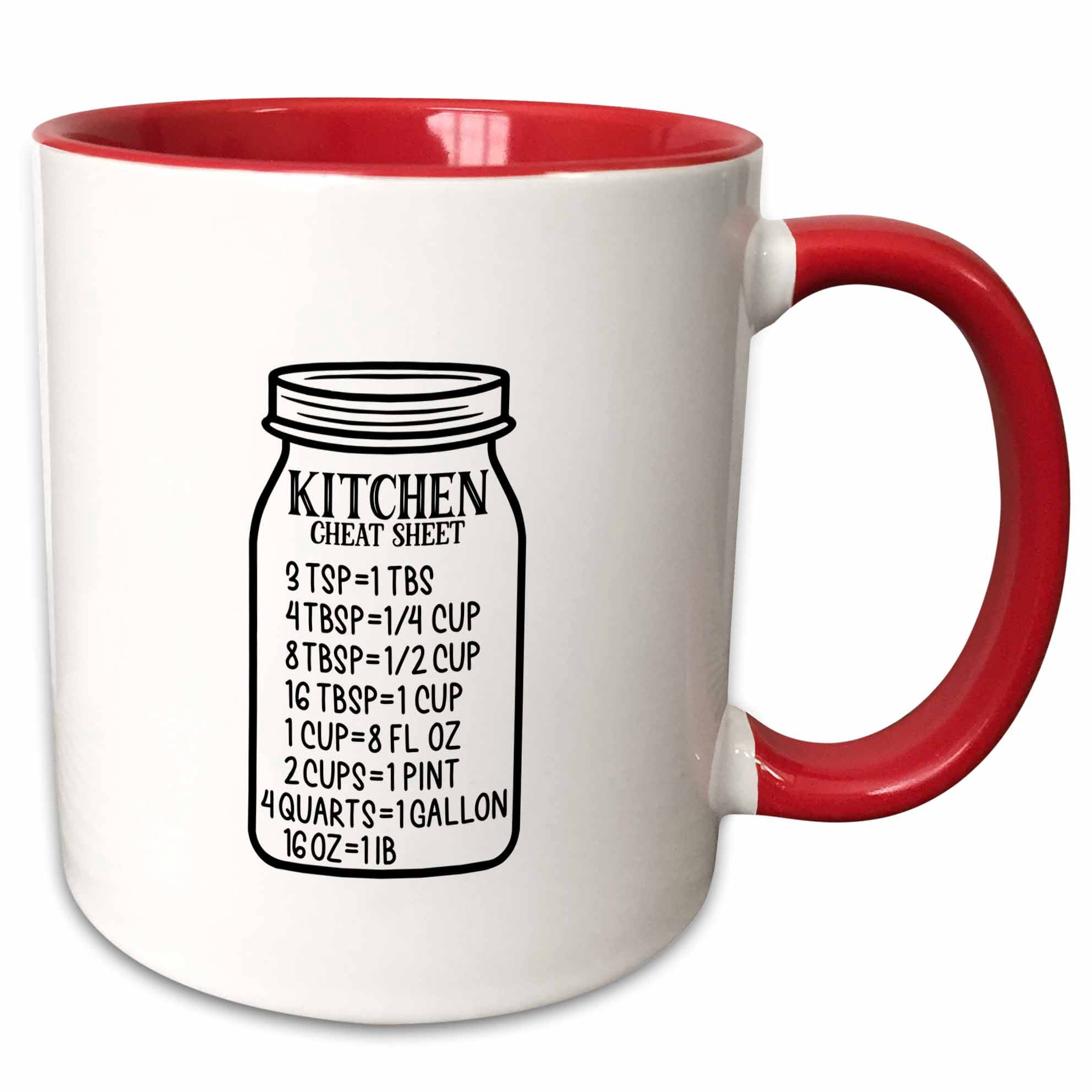 3drose, Kitchen Conversion Chart Canned in a Glass Jar. Useful Family ...