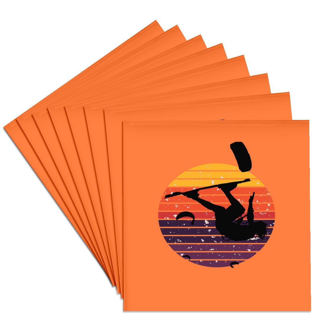3drose, Kitesurfer Somersaulting Black Silhouette Retro Sunset Burned ...