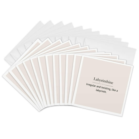 3drose, Labyrinthine and Its Meaning Typography, 12 Greeting Cards with ...