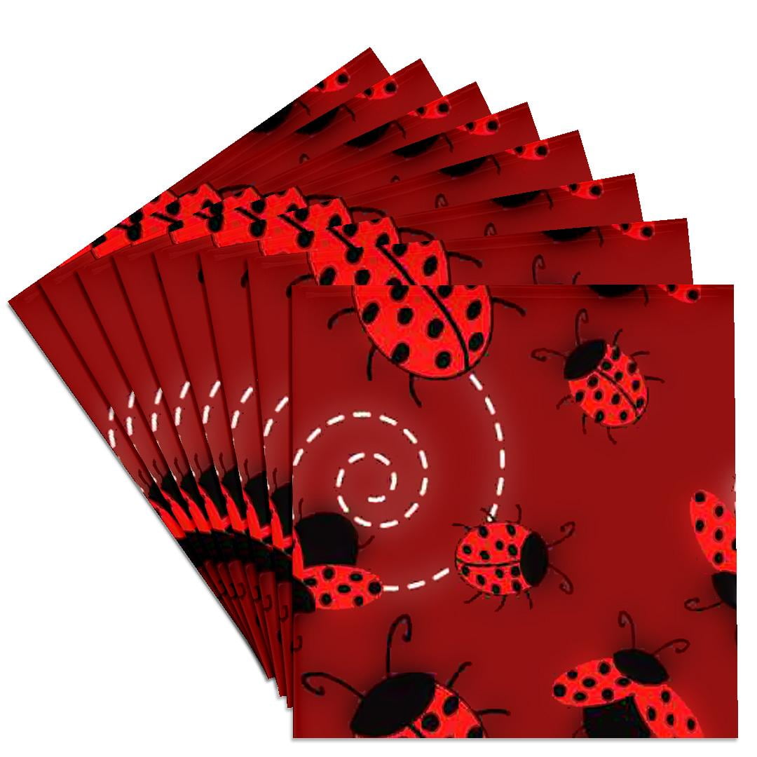 3drose, Ladybug Pattern, Set of 8 Ceramic Tile Coasters - Walmart.com