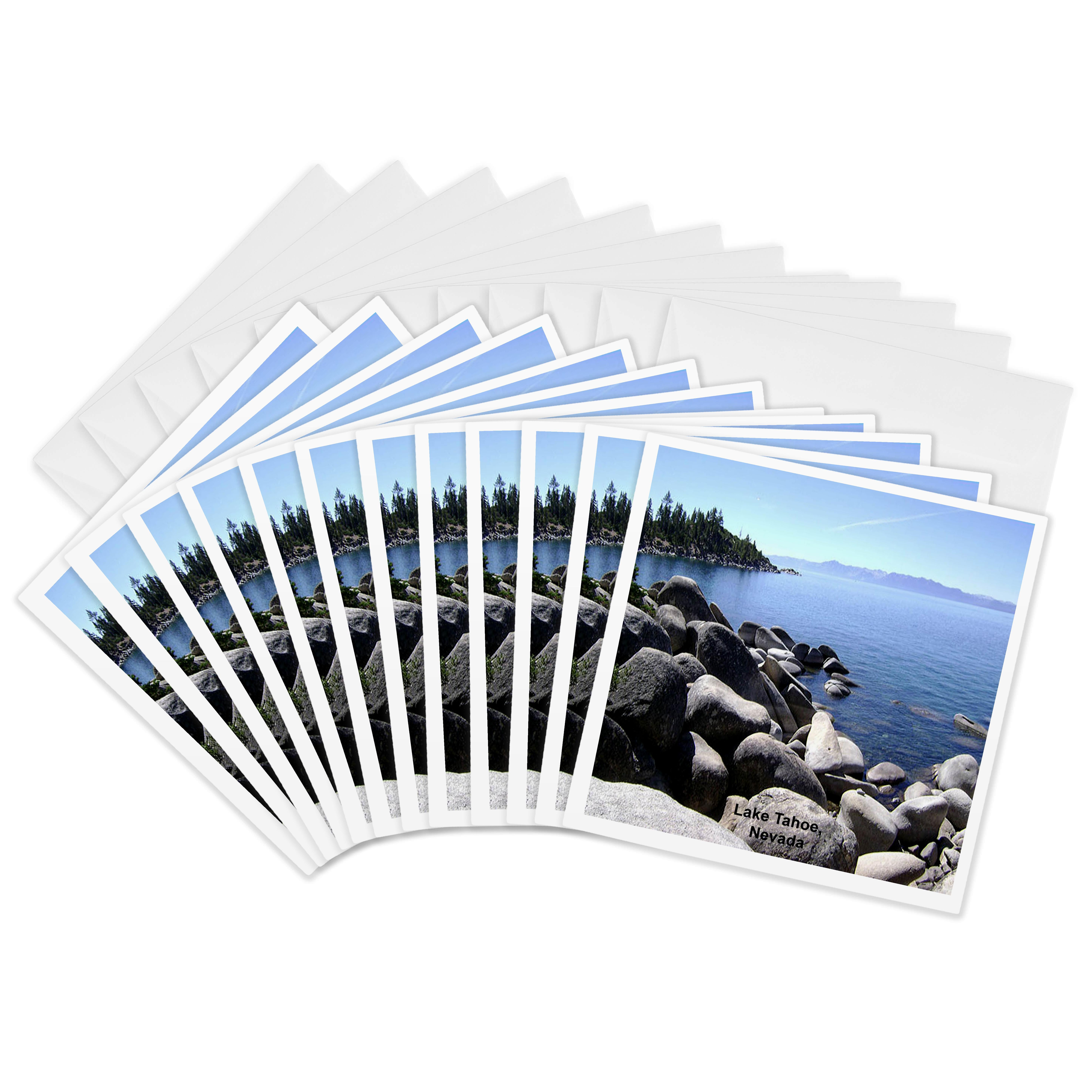 3drose, Lake Tahoe Nevada No 1, 12 Greeting Cards with Envelopes ...