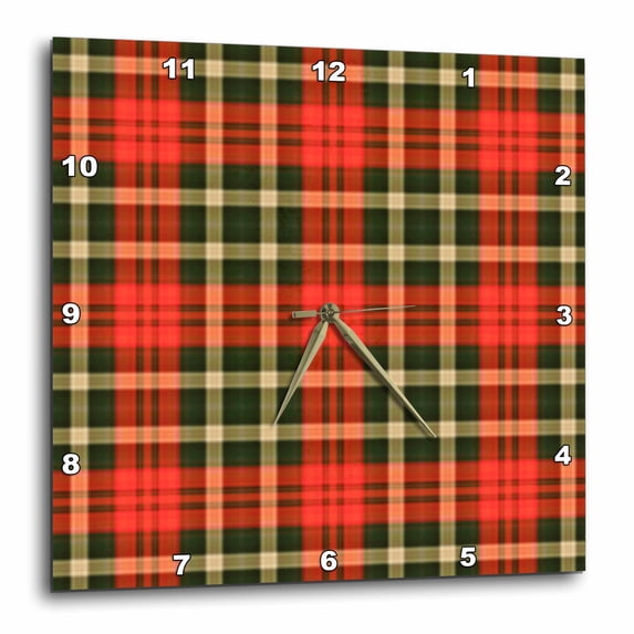 3drose, Larger Country Red N Green Plaid, 10x10 Wall Clock - Walmart.com