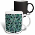 3drose, Leaf Design Fern Abstract Nature Pattern Teal Blue, 11oz Magic ...