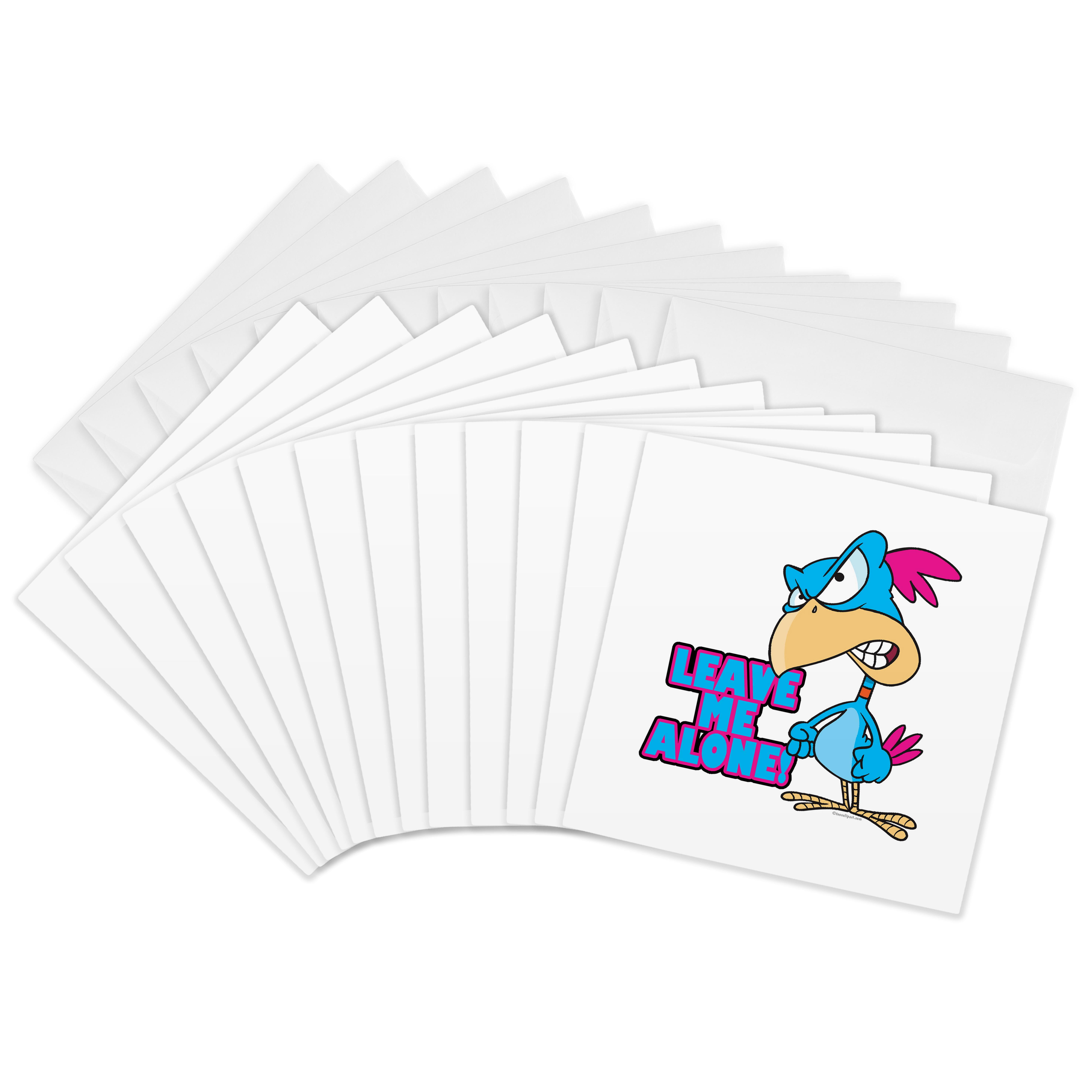 3drose, Leave Me Alone Grumpy Silly Bird, 12 Greeting Cards with ...